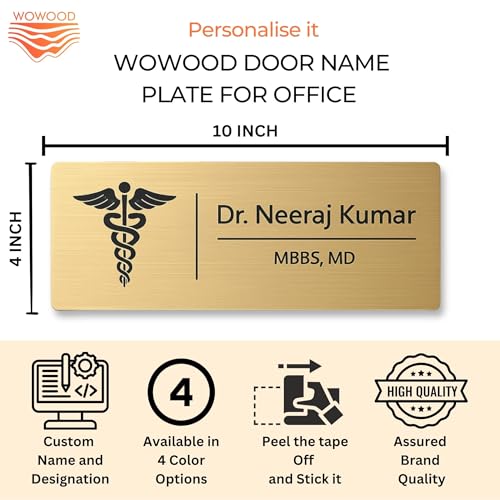 WOWOOD Personalized Office Door Name Plate Acrylic Wall Plaque for ...