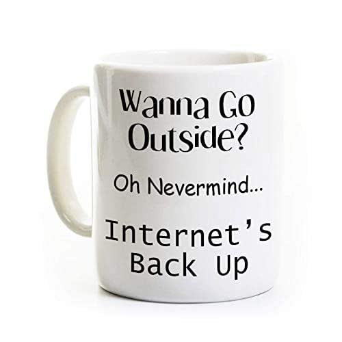 Amazon.com: Computer Nerd Coffee Mug - Wanna Go Outside - Nerd Geek ...