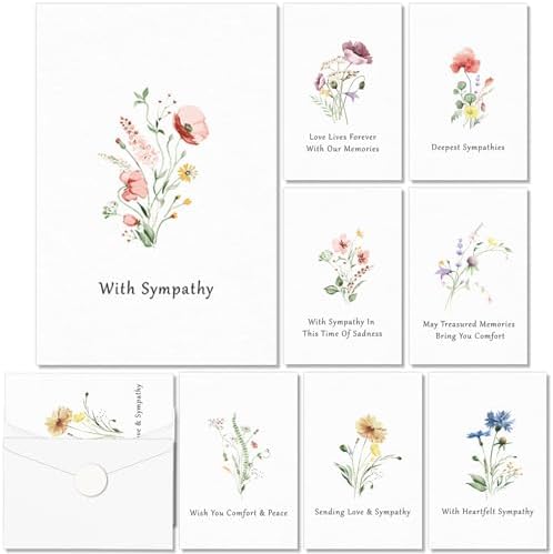 Amazon.com : 100Pcs Bulk Sympathy Cards with Envelopes Stickers ...