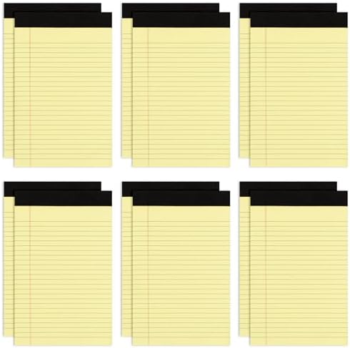 Amazon.com : Goefun 12 Pack Yellow Note Pads 5x8, Small Legalpads 5x8 ...