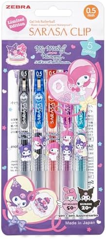 Amazon.co.jp: Zebra JJ15-MMKU-5C Gel Ballpoint Pen, Sarasa Clip, 0.5mm, Sanrio, My Melody ...