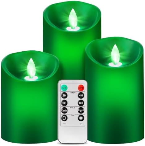 Amazon.com: Windshell Green Flame Candles (Green LED Light Source ...