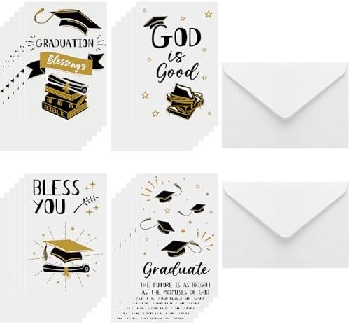 Amazon.com : Fuyoooo 24 Pcs Religious Graduation Cards with 24 Pcs ...