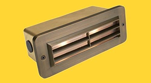 Corona LED 12V Brick Lights 7w Brass 3 Louver Face Plate with Frosted ...