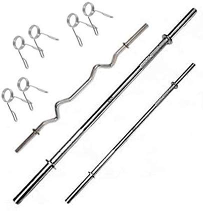 Buy Encanto Weight Lifting Rod, 19mm 3Feet Curve, 4 Feet Straight & 5 ...