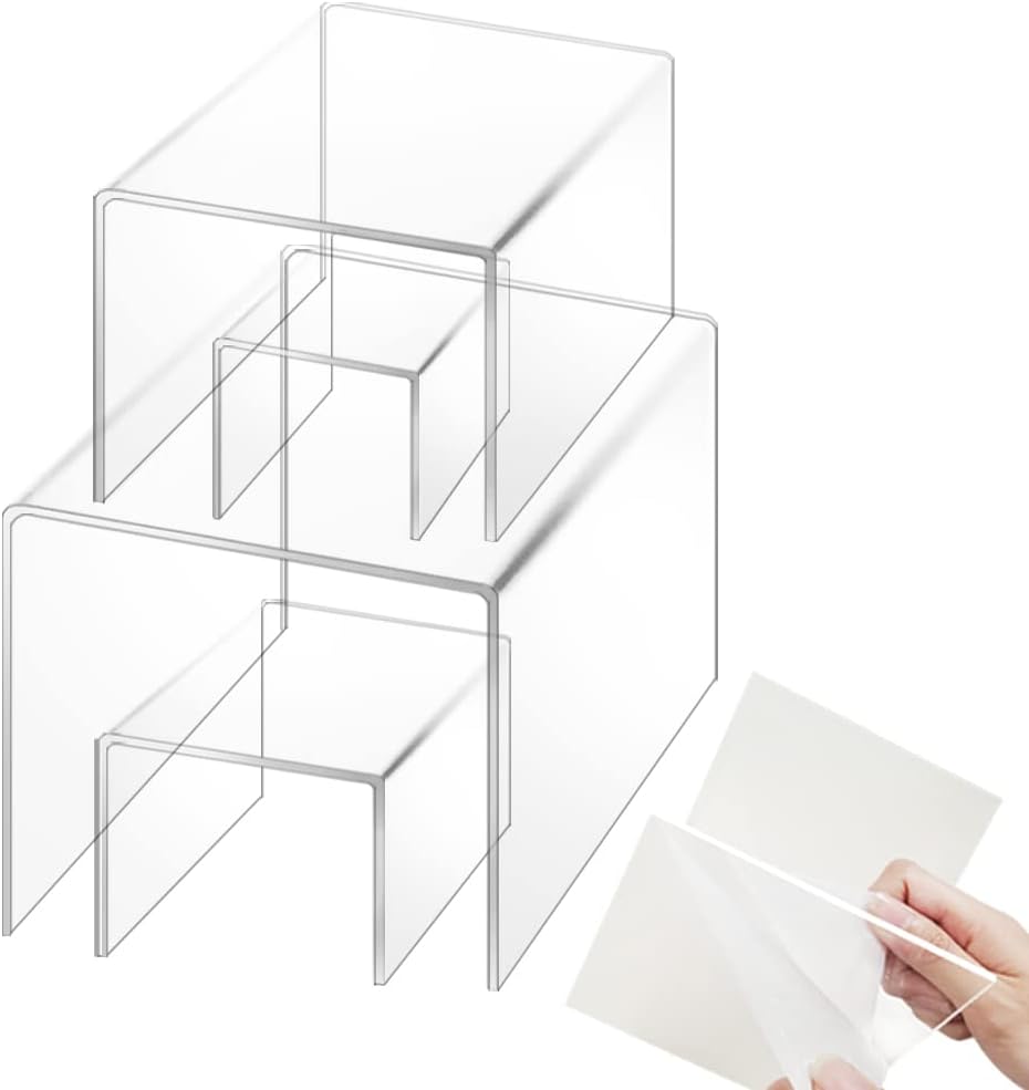 Amazon.com: Handy Basics Clear Acrylic Riser Set of Three (3 Inch, 4 ...