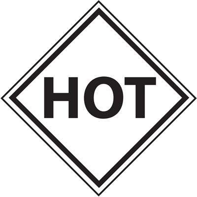 DOT Hazardous Vehicle Placard, Hot, Self-Adhesive Vinyl (12 Pack ...
