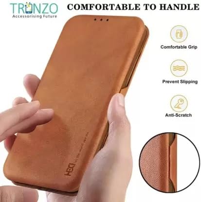 Tronzo Genuine Leather Flip Covers Black for Oppo and REALME (Reno 8 5G ...