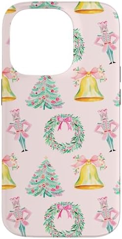 Amazon.com: iPhone 14 Pro Preppy Pink Christmas Nutcracker Print Case ...