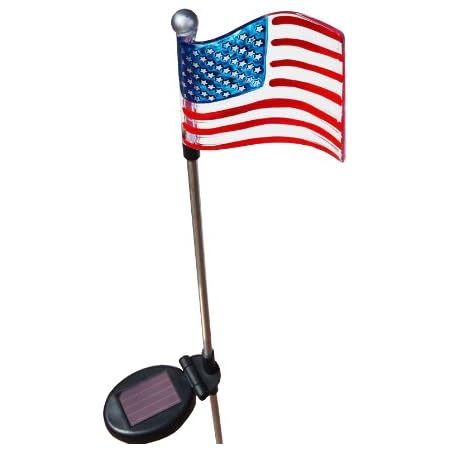 Amazon.com: Patriotic U.S. Flag Solar Light : Patio, Lawn & Garden