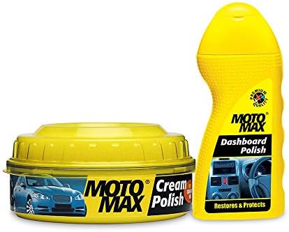 Motomax Cream Polish, 60gm with Carnuba Wax, with Sponge, Clean Polish ...