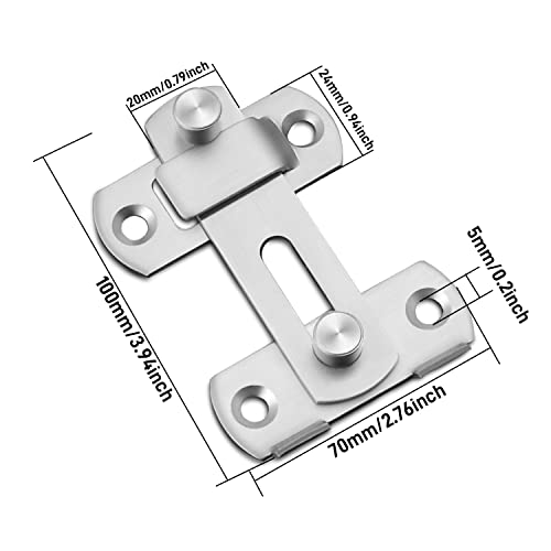 Lxoraziy 4 Pieces Stainless Steel Door Latch Lock, 4 inch Flip Latch ...
