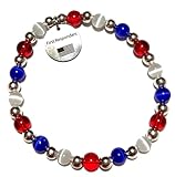 ・ブランド:Hidden Hollow Beads・First Responder Awareness ブレスレットとアメリカ国旗付き。 アメリカで手作業でビーズ。・レッド、ホワイト、ブルーのキャッツアイビーズとシルバーのアクセントビーズで...