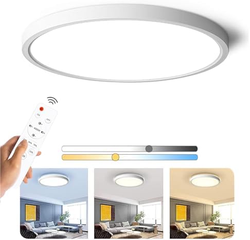 LED Flush Mount Ceiling Light Fixture, 12 Inch 30W Round LED Ceiling ...