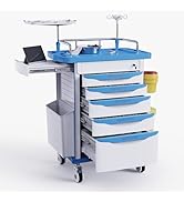 Amazon.com: OLERN Medical Rolling Storage Crash Cart with Wheels ...