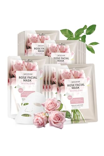 Pink Rose Face Mask Skincare, Rose Sheets Mask, Hydrating Face Masks ...
