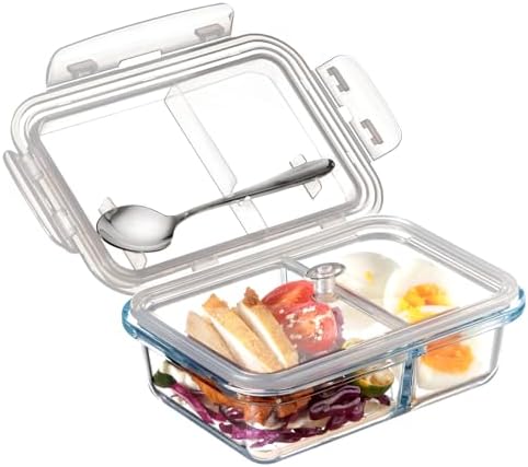 Amazon.com: NUTRIUPS 0.6L/20 Oz Glass Meal Prep Containers, Glass Bento ...