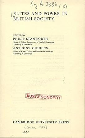 Elites and Power in British Society (Cambridge Studies in Sociology ...