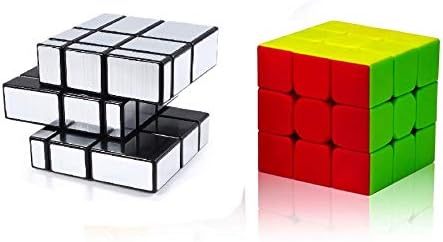 D ETERNAL Stickerless Cube Set Of 3X3 And Stickered Silver Mirror ...