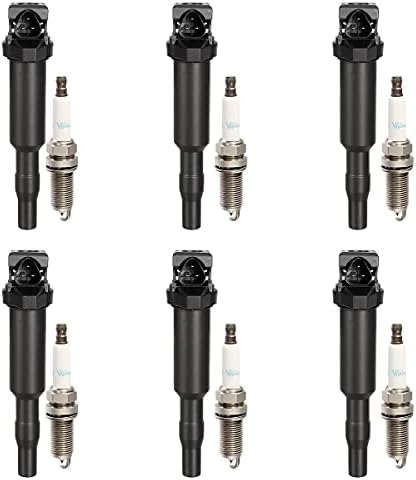 Ignition Coil & Spark Plugs Set of 6 Compatible with BMW 128i 328i 330i ...