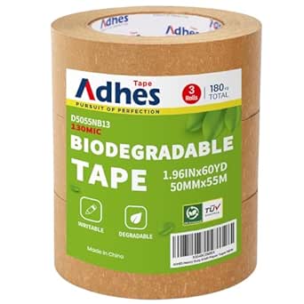 Amazon.com: ADHES Kraft Paper Tape, 2 Inch x 60 Yards x 3 Rolls ...