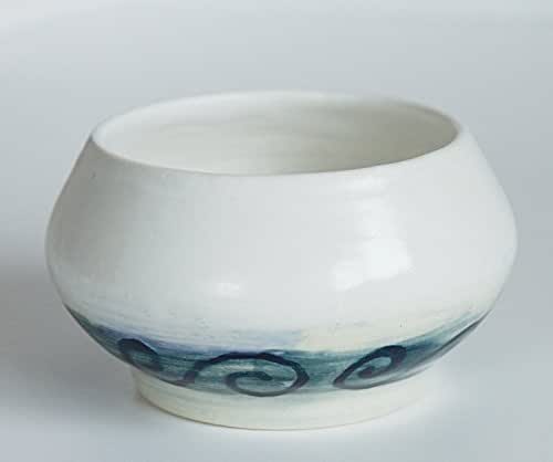 Amazon.com: Teal and White Squiggle Bowl : Home & Kitchen