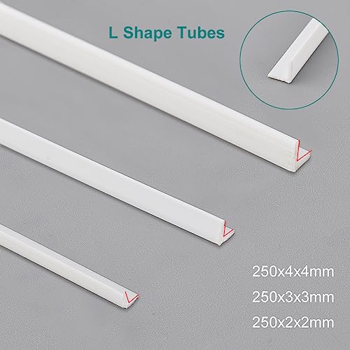 BENECREAT 60Pcs 3 Styles Abs Styrene Plastic L-Shaped Right Angle Strip ...
