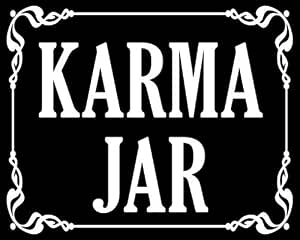 American Vinyl Karma Jar Sticker (Tipping jar tip Accept Cafe bar ...