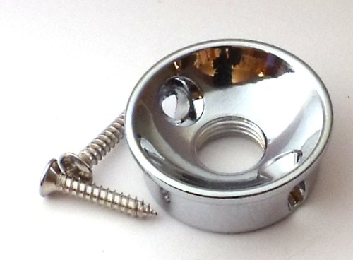 Electric guitar input jack socket plate in chrome round telecaster ...