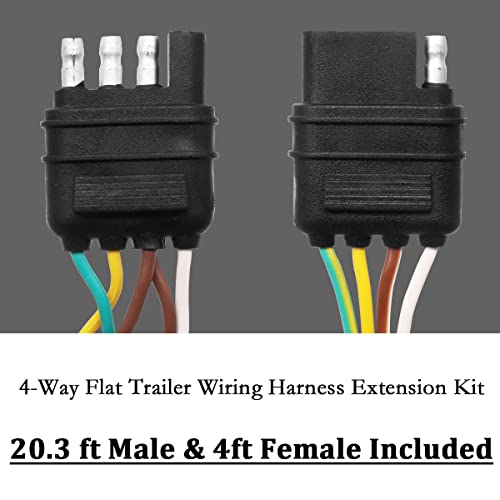 Snapklik.com : Seamaka 25ft 4 Wire 4 Pin Flat Wishbond Trailer Wiring ...