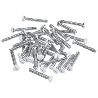 uxcell 50Pcs Wall Plate Screws, 1" Long 6-32 Thread Outlet Screws White ...