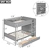 Amazon.com: BIADNBZ Wooden Full Over Full Bunk Bed with 2 Drawers and ...