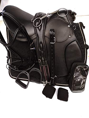 Leather English Riding Horse Saddle Starter Kit for Horse Black - Price ...