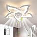 Amazon.com: Goeco Ceiling Fan with Light, Flower Design Dimmable Modern ...