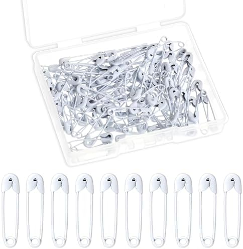 Amazon.com: Hariendny 120 PCS White Safety Pins, Stainless Steel ...
