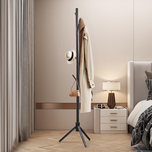 Amazon.com: GPYP Wooden Coat Rack Freestanding Adjustable Height modern ...