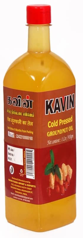 KAVIN Cold Pressed Groundnut Peanuts Oil 1 Litre | Kolhu/Kacchi Ghani ...