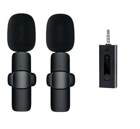 Dual Receivers (2 - Mics, 1 Input) Wireless Collar Microphone Lapel ...
