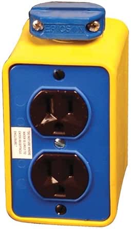 Portable Yellow 1-Gang Double Sided Outlet Box Standard Depth W/Cord ...