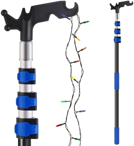 Amazon.com: Niuyhe Ladderless Telescopic Poles for Hanging Christmas ...