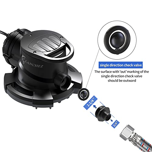 Snapklik.com : Lanchez Pool Cover Pump, Submersible Pump 1849 GPH 1/2 ...