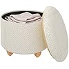 WOLTU Round Stool with Storage Space, Footstool with Lid, Padded Stool ...