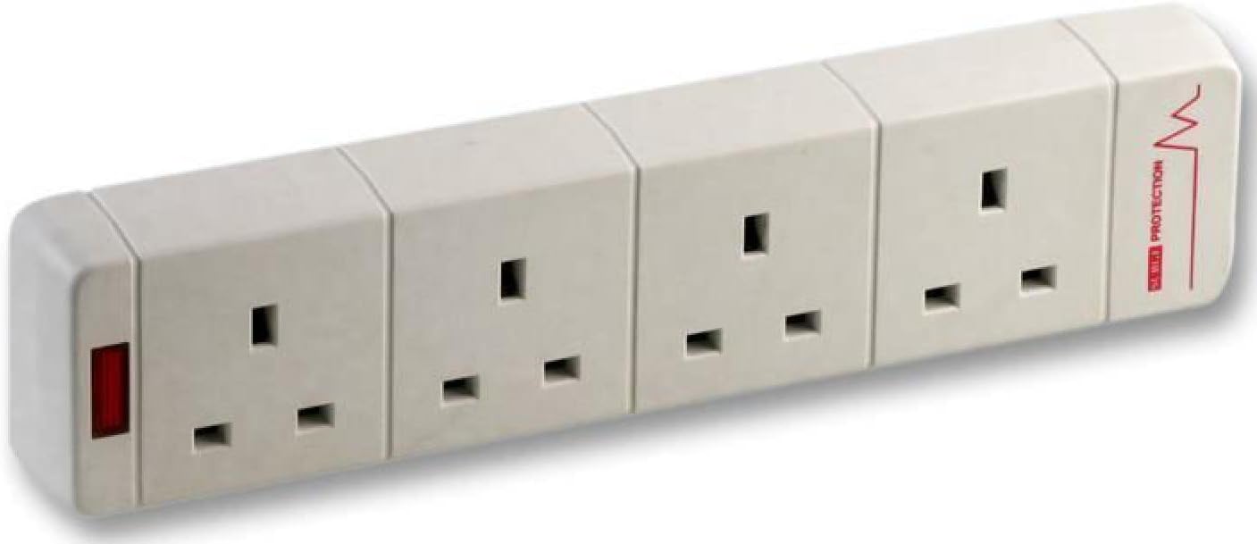 Amazon.com: PRO-ELEC Surge Protected 4 Gang Extension Socket with ...