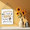Amazon.com : Positive Bee Wall Door Decor, Welcome to Our Hive Bee Wood ...
