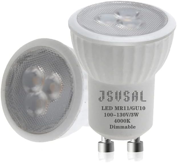 JSVSAL MR11 GU10 35mm Mini LED Light Bulbs,Dimmable,4000K Natural White ...
