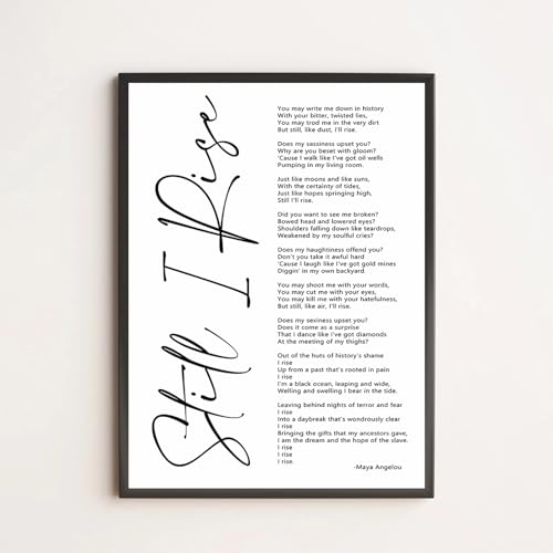 Best Still I Rise Art: Motivational Maya Angelou Quotes Canvas Prints ...