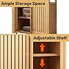 Amazon.com: BAOMKONG Bamboo Storage Cabinet Bathroom Floor Cabinet Side ...