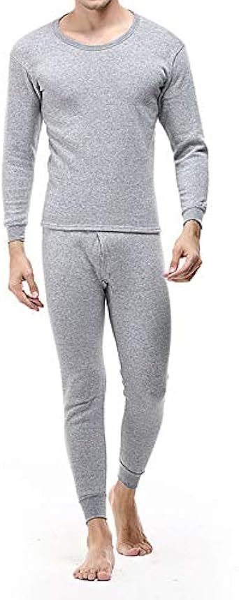Men's Autumn Winter Thermal Inner Wear Set Sleepwear Pajama Tops+Pants ...