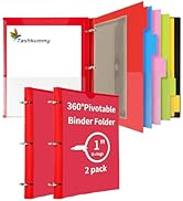 Amazon.com : Tashkummy 360° Pivotable Project Organizer Binder, 3 Ring Binder with Colored Tab ...