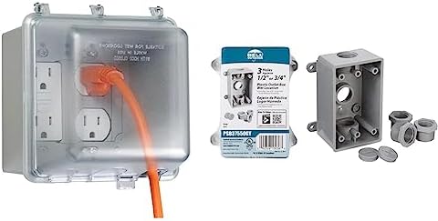 TayMac MM7440C 4.75-in. Deep Outdoor Box & Bell PSB37550GY Single-Gang ...